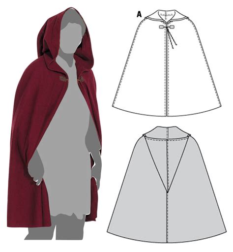 Medieval Hooded Cloak Pattern