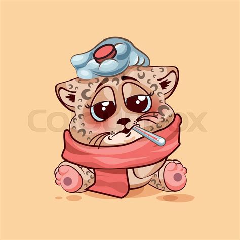 Leopard Cub Sick Stock Vector Colourbox