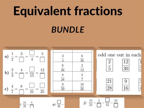 Equivalent Fractions Bundle Teaching Resources