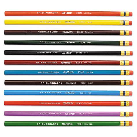 Prismacolor Col Erase Pencil Weraser 12 Assorted Colorsset 20516