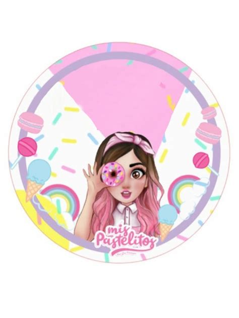 Etiqueta Redonda Mis Pastelitos Crear Invitaciones De Cumpleaños