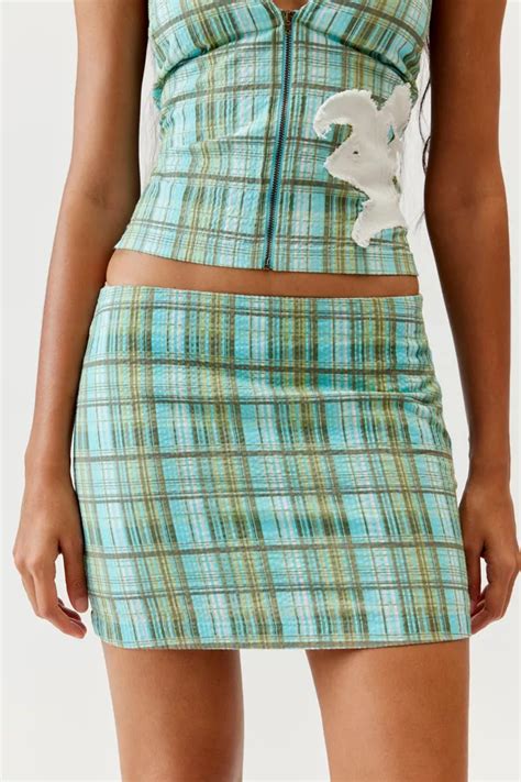Basic Pleasure Mode Angel Plaid Mini Skirt Urban Outfitters