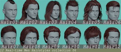 Artstation 12 Real Time Men Hairstyles Collection 08 Hair Mohawk