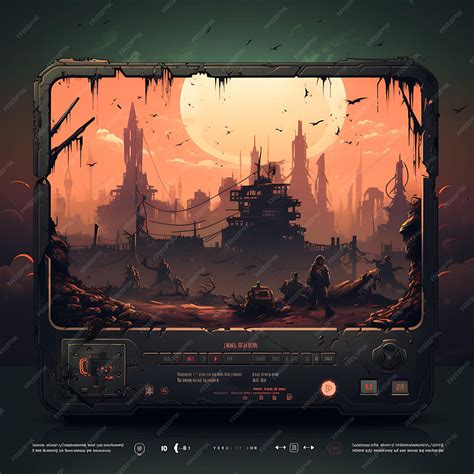 Premium Ai Image Apocalyptic City Pop Up Ui Dystopian Journey Themed