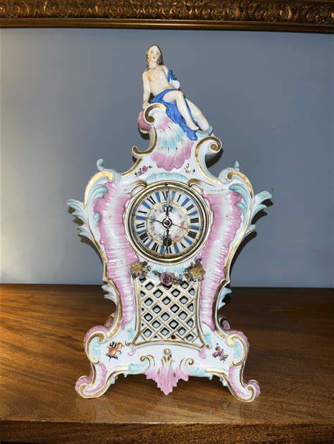 Porcelain Clock In The Rococo Style Rrococo