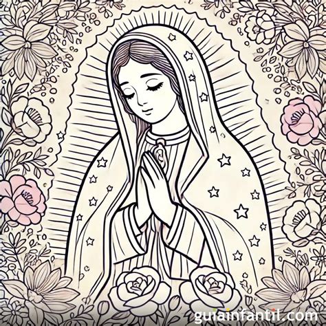 Virgen De Guadalupe Para Colorear 595x842