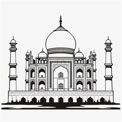 泰姬陵剪影涂鸦绘图素材图片免费下载 千库网
