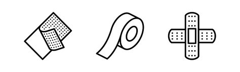 Patch Icon Set Adhesive Plaster Transdermal Patch Nicotine Patch Icon