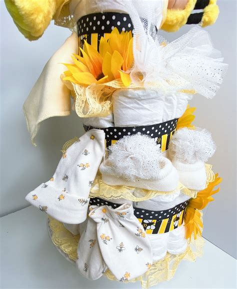 Girl Bee Diaper Cake Bumblebee Diaper Cake Bee Theme Girl Etsy