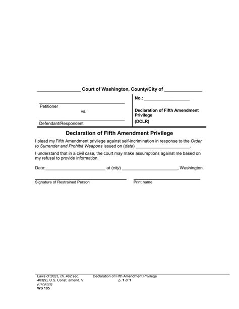 Form Ws105 Fill Out Sign Online And Download Printable Pdf