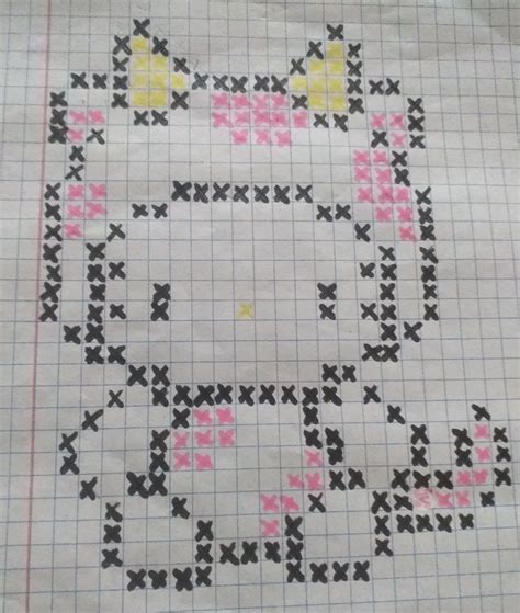 Hello Kity по клеточкам Dibujos Pixelados Hello Kitty Historia De