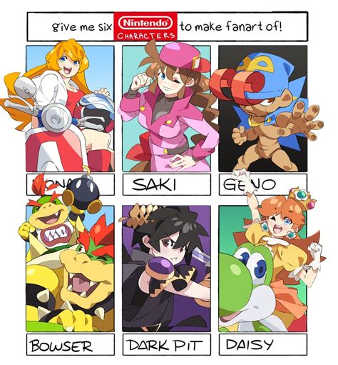 Princess Daisy Bowser Yoshi Dark Pit Mona And 4 More Mario And 5