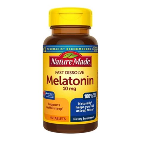 Nature Made Fast Dissolve Melatonin 10mg Extra Strength 45 Tablets • Uk