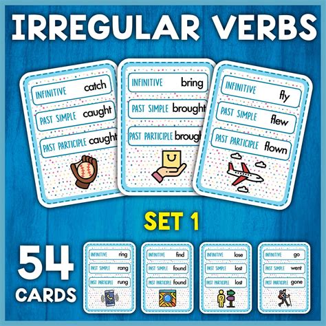 Irregular Verbs Cards Set 1 Infinitive Past Simple Past