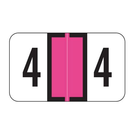 Jeter 0300 Compatible Numeric Labels Number “4” Fluorescent Pink