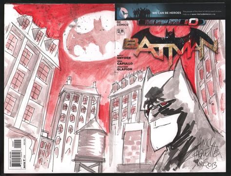 Batman 0 Front And Back Sketch Cover Art By Yanick Paquette 2012