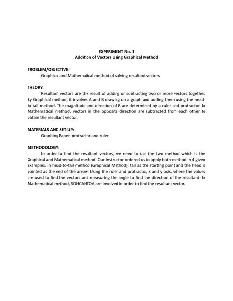 Lab Activity1 Graphical And Mathematical Method Of Solving Resultant