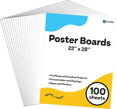 White Poster Board 22x28 Poster Paper Value Poster Boards Pack Of 100
