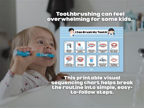 Tooth Brushing Visual Guide Sequencing Chart Life Skills Autism