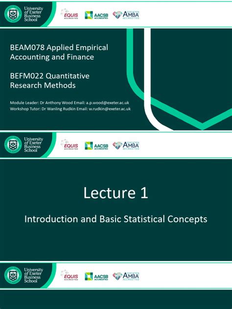 Lecture 1 Pdf Standard Deviation Variance