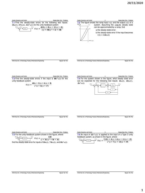 steady state error problems pdf control theory steady state