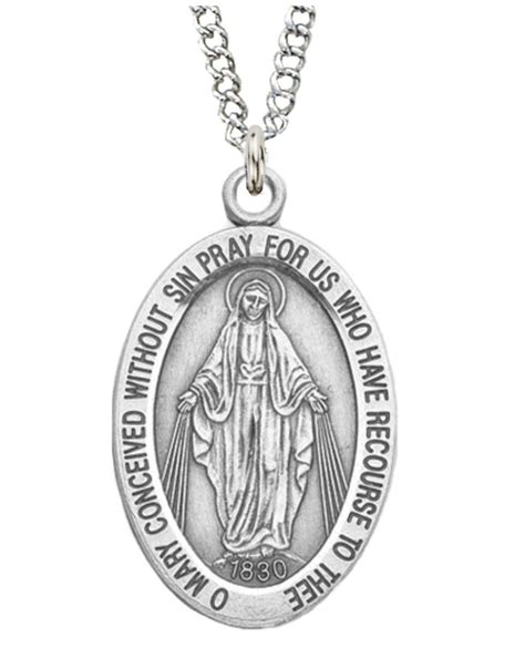 Raised Border Miraculous Sterling Silver Pendant