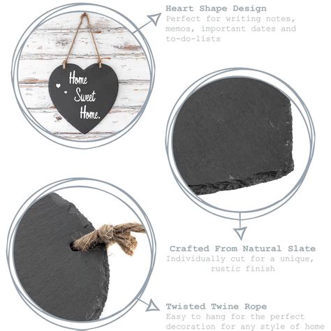 245x245cm Slate Heart Hanging Notice Board Natural