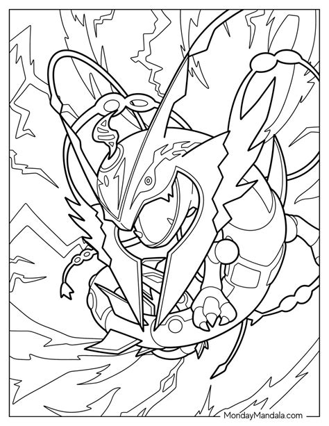 20 Rayquaza Coloring Pages Free Pdf Printables