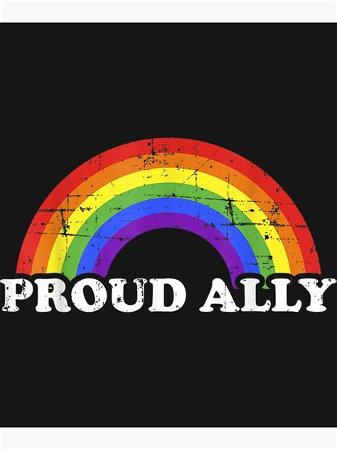 Proud Ally With Rainbow Flag Poster For Sale By Perciaccantory