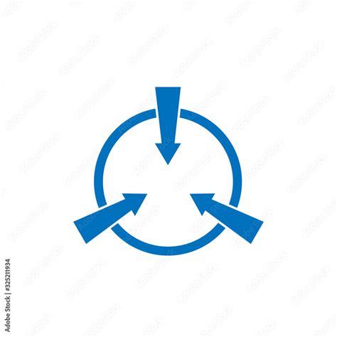Three Blue Arrows Point To The Center In Circle Triple Collide Arrows