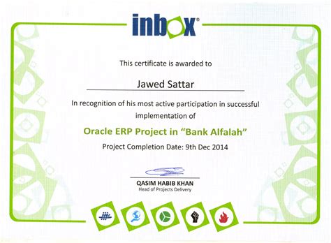 Oracle Certificate Inbox Ppt