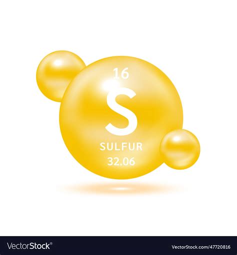 Sulfur Molecule Models Yellow And Chemical Formula