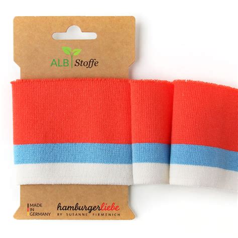 Cuff Me College Par Albstoffe Orange Bleu Clair Blanc Snaply