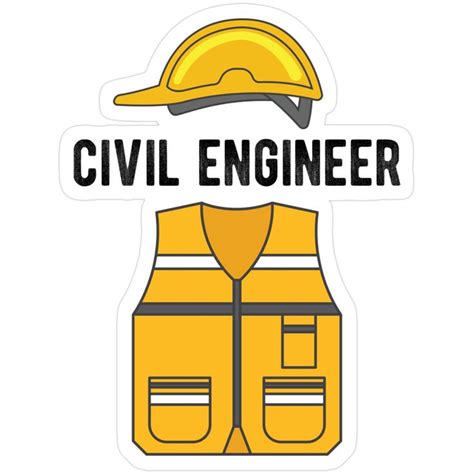 Civil Engineer Safety Hat And Jacket Sticker In 2025 Civil