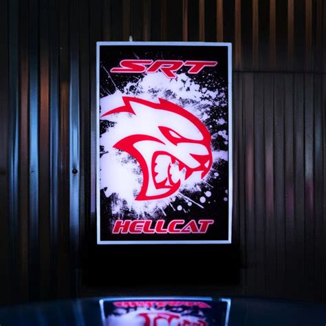 Dodge Hellcat Backlit Sign Dodge Hellcat Charger Sign Dodge Hellcat