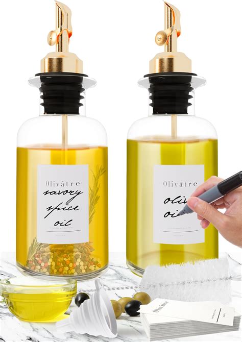 Olive Oil Dispenser Bottle 2 Pack 12 Oz For Kitchen Oil