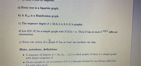a bvery tree is a bipartite graph b a k4 5 is a