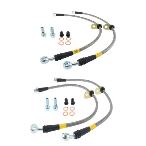 Front Rear Set Stoptech Stainless Steel Brake Lines Hose Stl27829