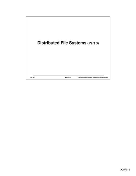 Distributed File System Operating Systems Csci 1670 Docsity