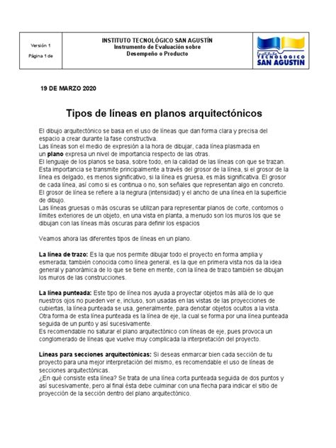 Tipos De Lineas En Planos Arquitectonicos Pdf Dibujo Informática