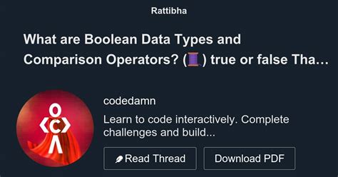 What Are Boolean Data Types And Comparison Operators 🧵 المسلسل من