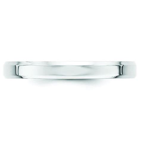 10k White Gold 3mm Bevel Edge Comfort Fit Band Ring Size 4 To 14