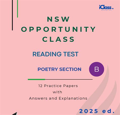 Opportunity Class Reading Test B Poetry Section 12 Sets Iclass