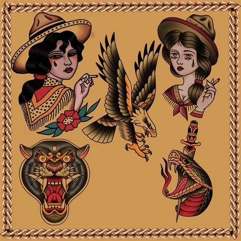 American Traditional Tattoo Drawings
