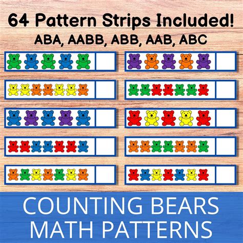Counting Bears Patterns Preschool Math Activities Teddy Bear Counters