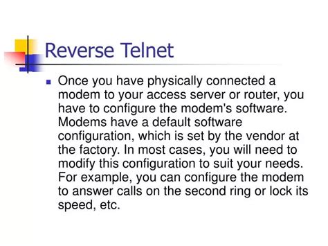 Ppt Reverse Telnet Powerpoint Presentation Free Download Id 4256895