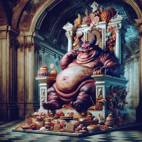 Demon Of Gluttony And Laziness In Different Art Styles R Chatgpt