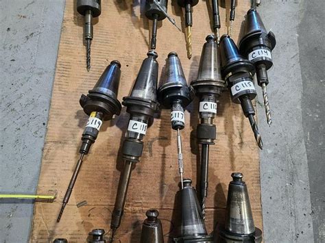 Used Cat 50 Tool Holders One Lot Of 6 Assorted Cnc Tooling With Cutters