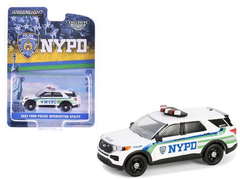 2023 Ford Police Interceptor Utility Nypd White With Blue And Green