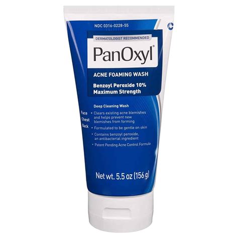 Panoxyl Acne Foaming Wash Benzoyl Peroxide 10 Maximum Strength Colorshow